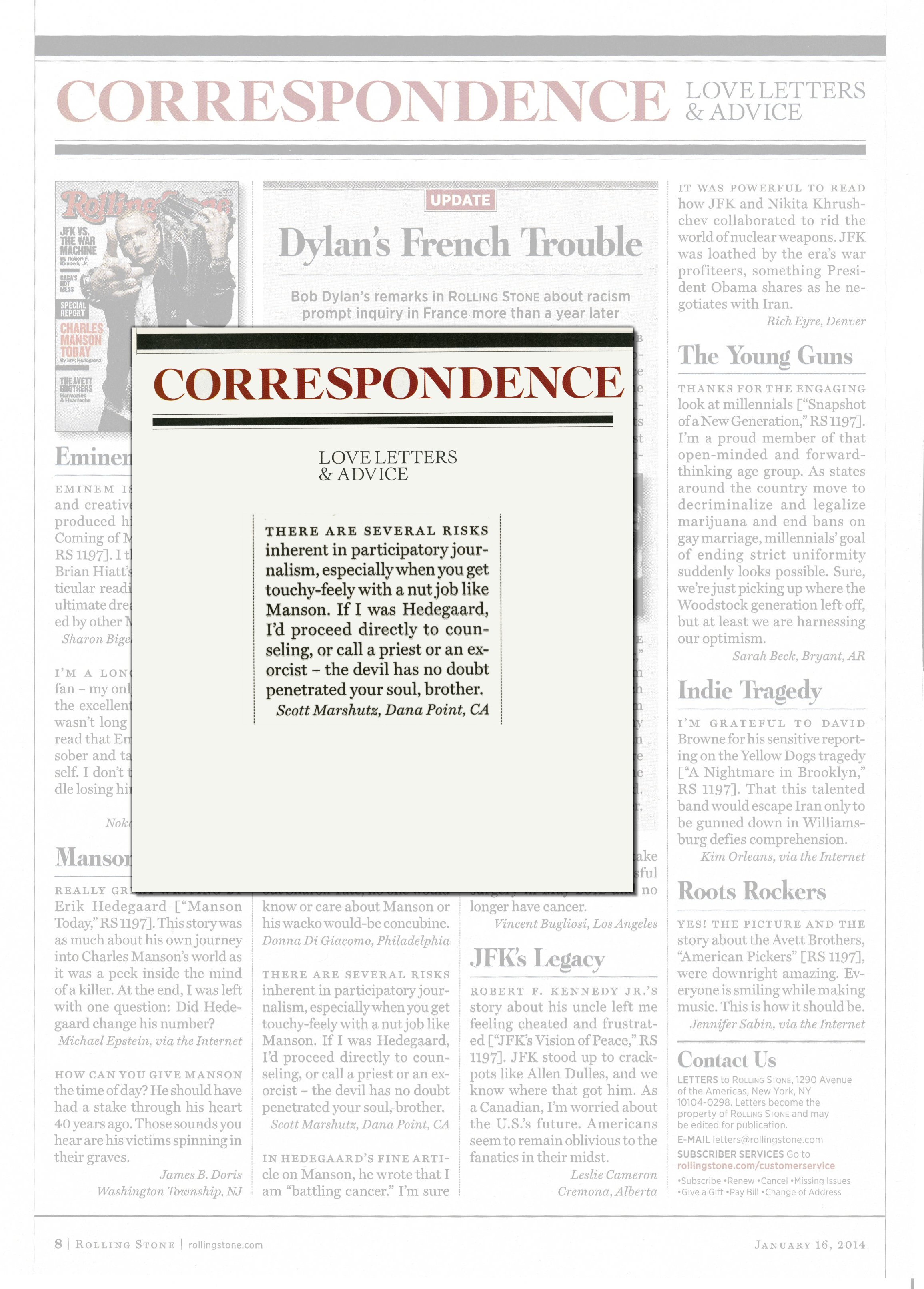 Rolling Stone Letter · Marshootz Productions